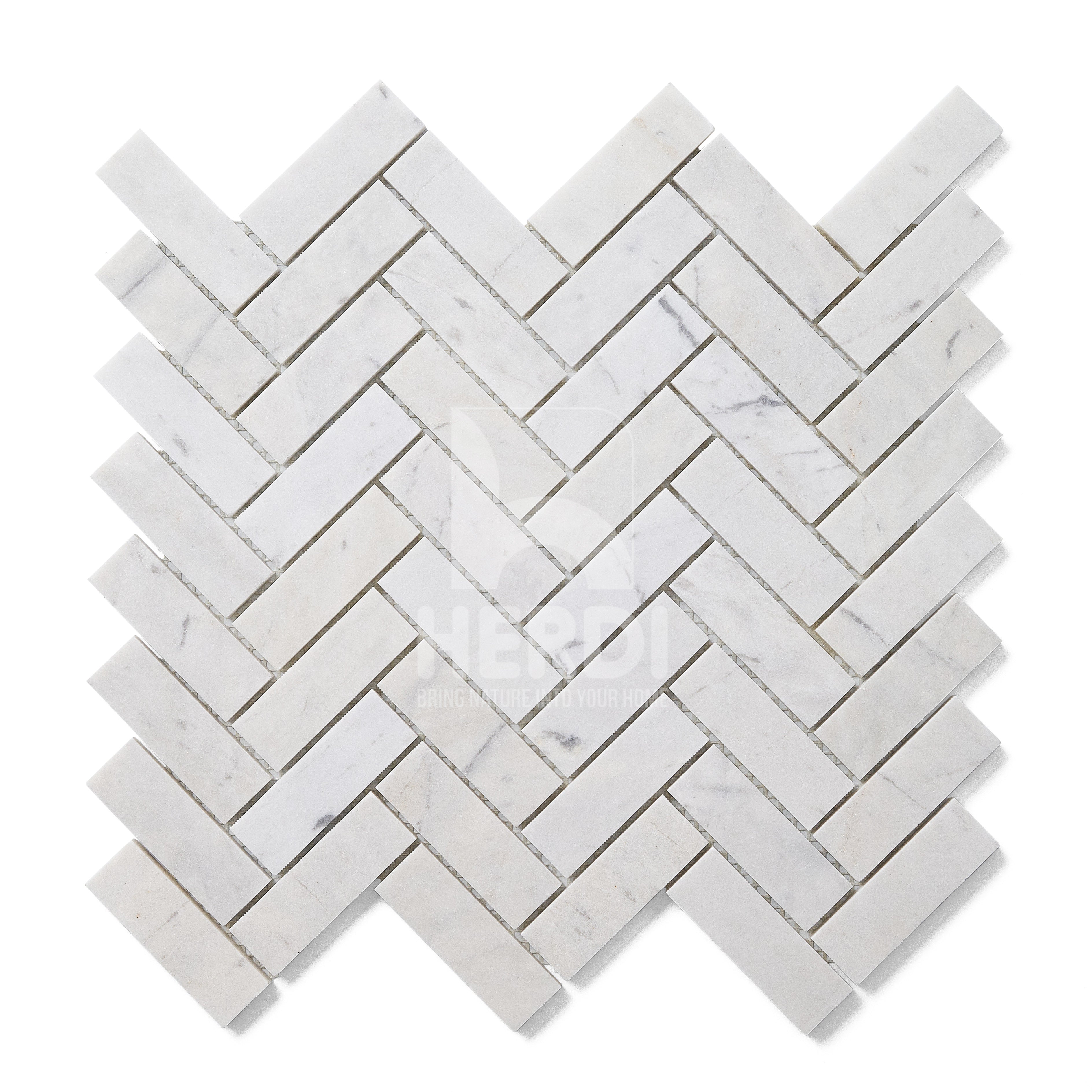 Cararra 1x3" Herringbone – Herdi - Natural Stone